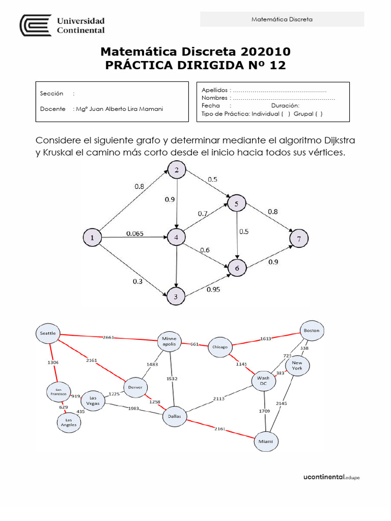 Práctica Dirigida #12 Matemática Discreta | PDF