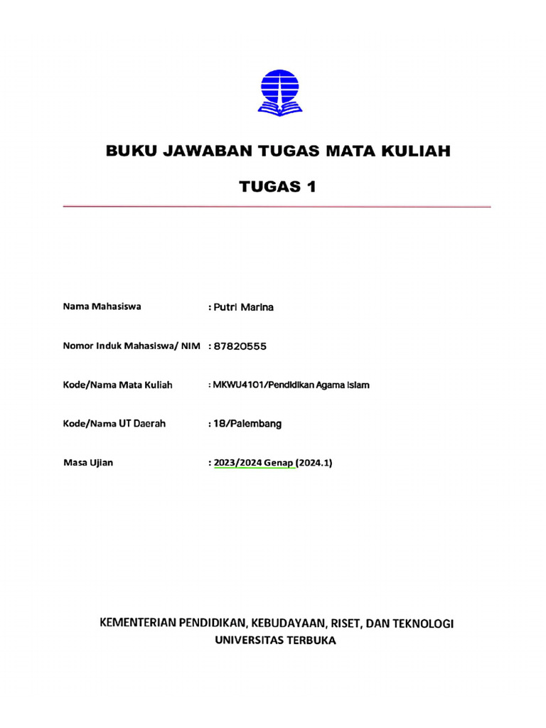 Tugas 1 TMK Pendidikan Agama Islam | PDF