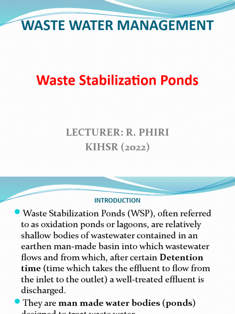 Copy-5. Waste Stabilization Ponds | PDF | Environmental Science ...