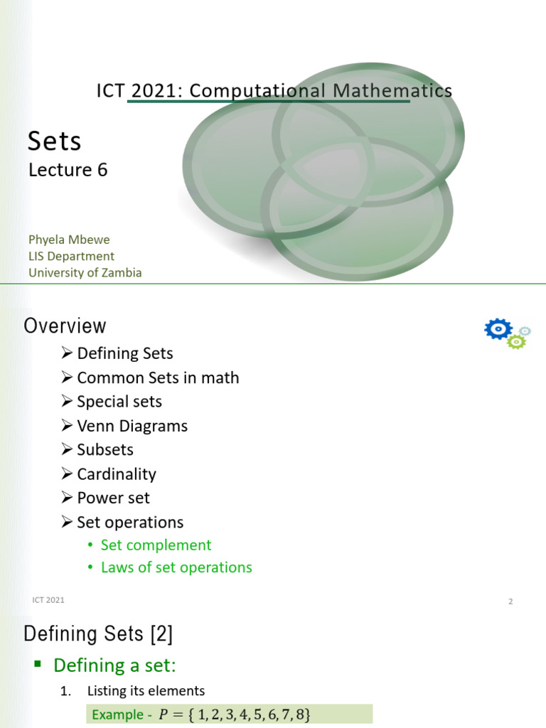 06 - Sets | PDF | Set (Mathematics) | Mathematical Objects