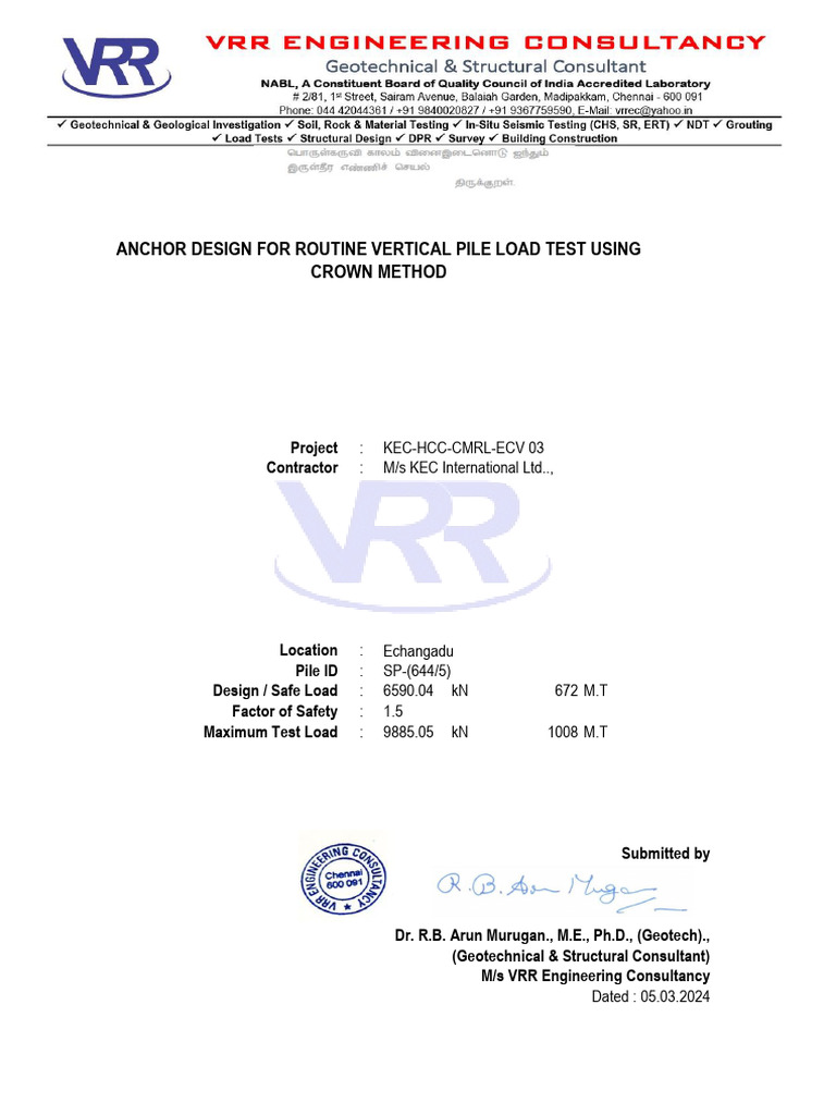 Vertical Pile Load Test Anchor Design | PDF | Deep Foundation ...