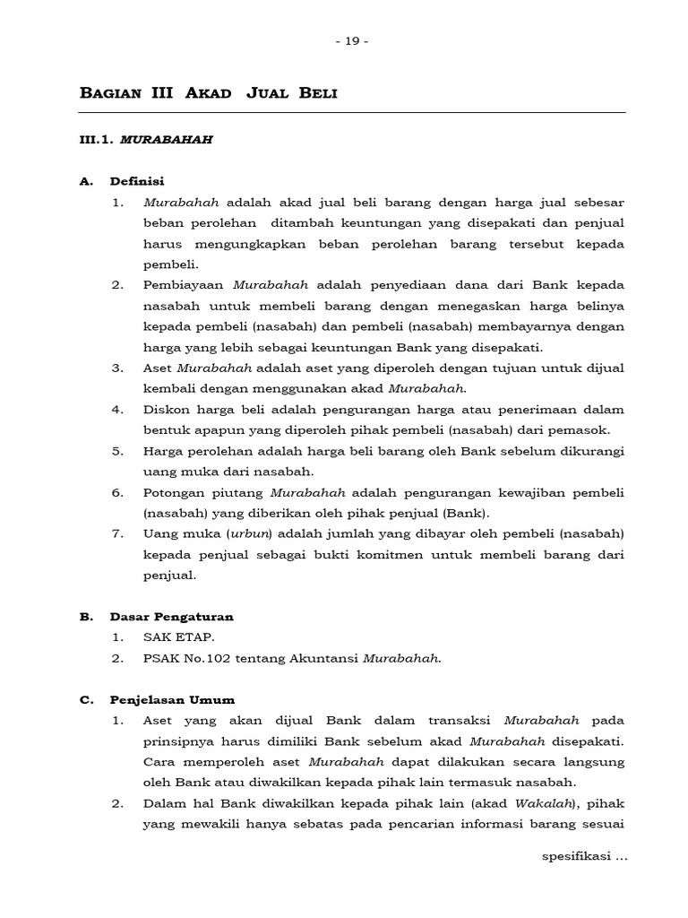 Panduan Akad Murabahah Bank | PDF