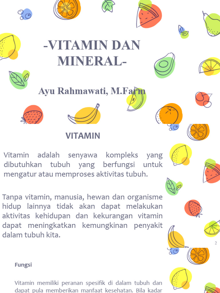 Nutrisi Penting: Vitamin dan Mineral | PDF | Sains & Matematika ...