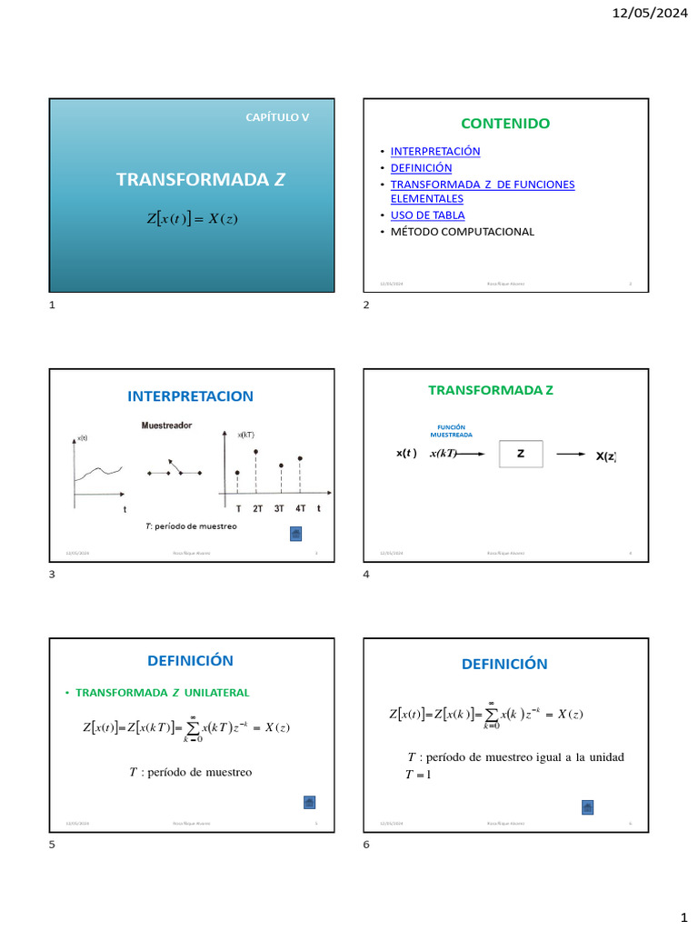 12 Transformada Z | PDF | Análisis matemático | Relaciones matematicas