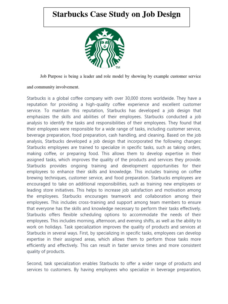 Starbucks Case Study | PDF | Starbucks | Employment