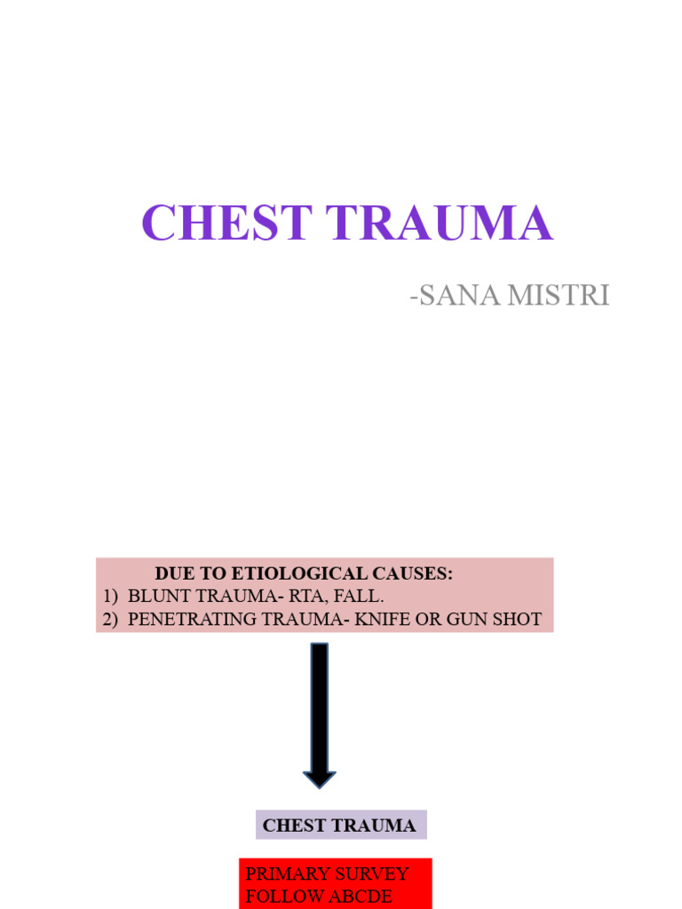 Chest Trauma Download Free Pdf Major Trauma Thorax