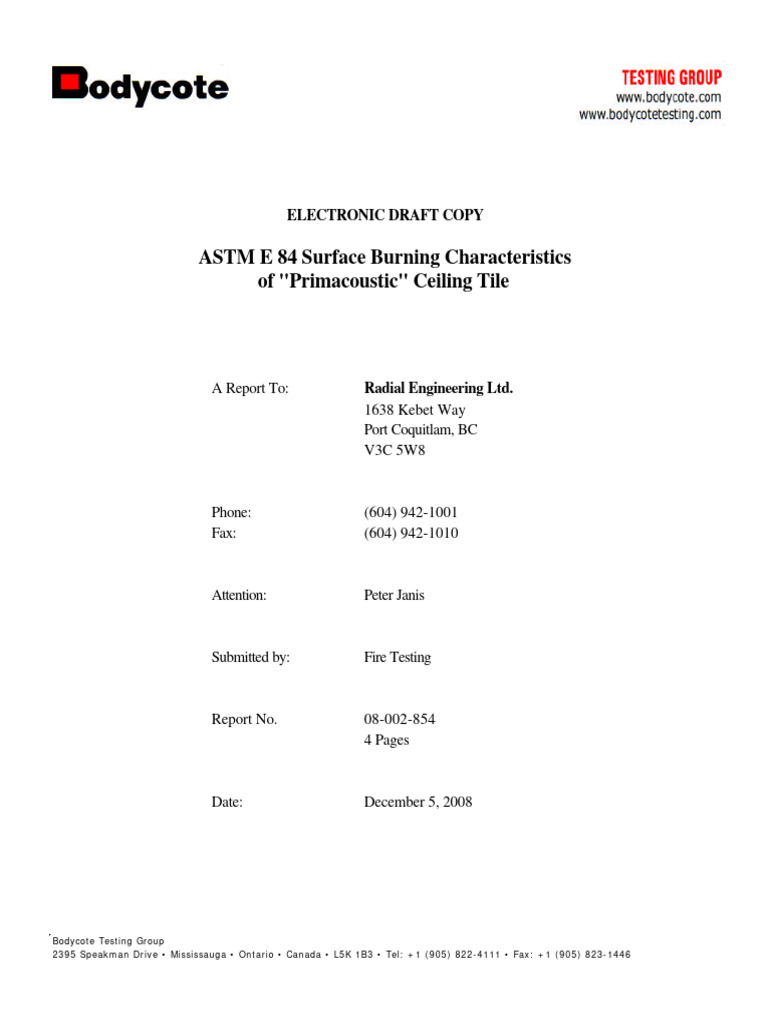 ASTM E84 08a ClassA - 1 | PDF | Building Engineering | Materials