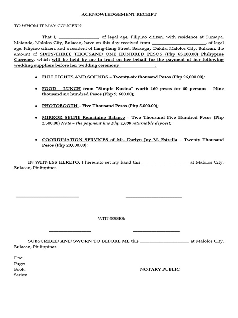 ACKNOWLEDGMENT WEDDING | PDF