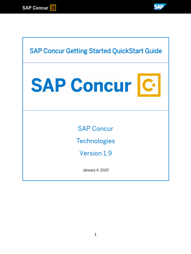Concur Getting Started QuickStart Guide v.1.9 | PDF | Password | Computing