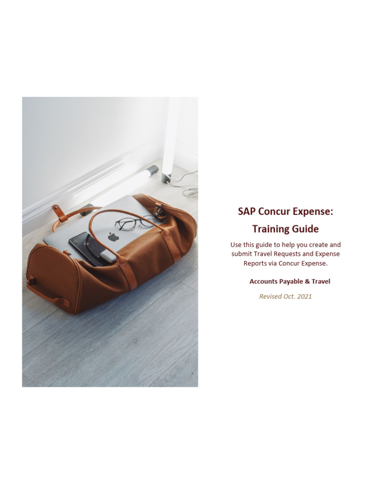SAP Concur Expense Guide: Travel Requests & Reports | PDF | Per Diem | Menu (Computing)