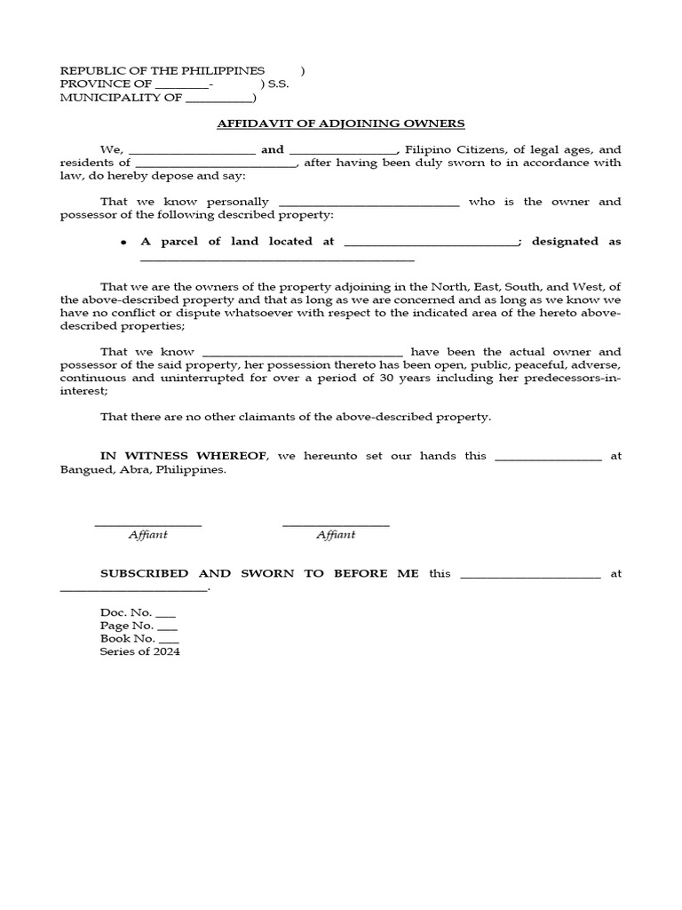 Adjoining Owners - Form01 | PDF