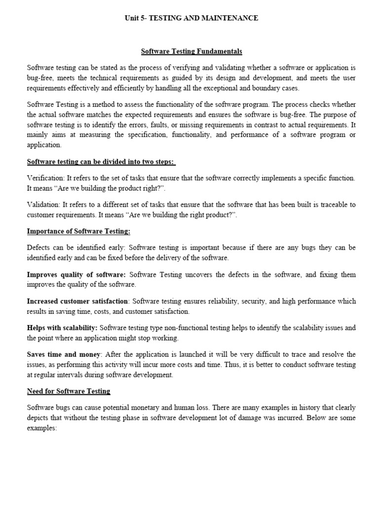 Unit 5 OOSE | PDF | Software Testing | Software
