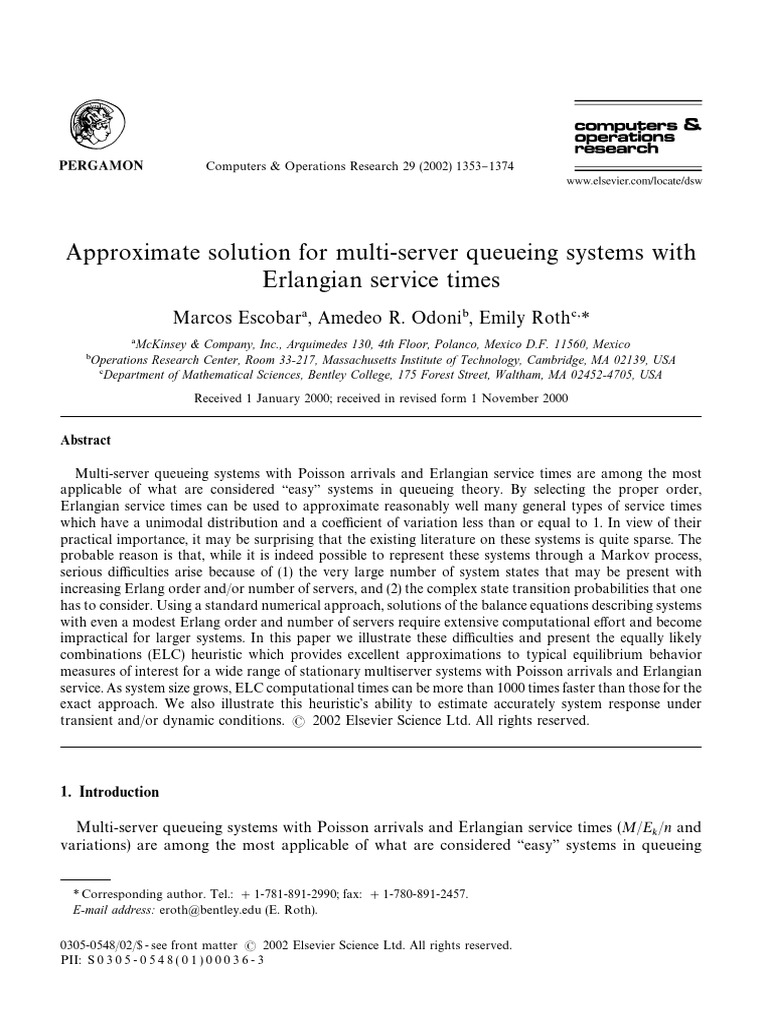 Multi-Server Queueing Solutions | PDF | Markov Chain | Equations