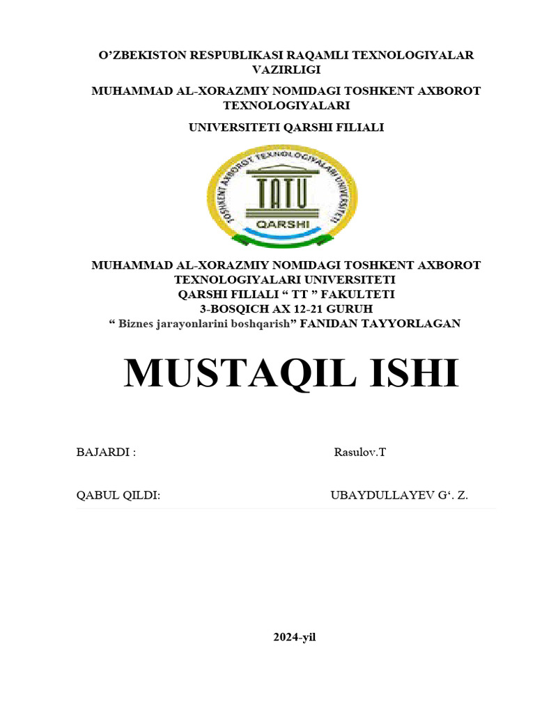2-Mustaqil Ish | PDF
