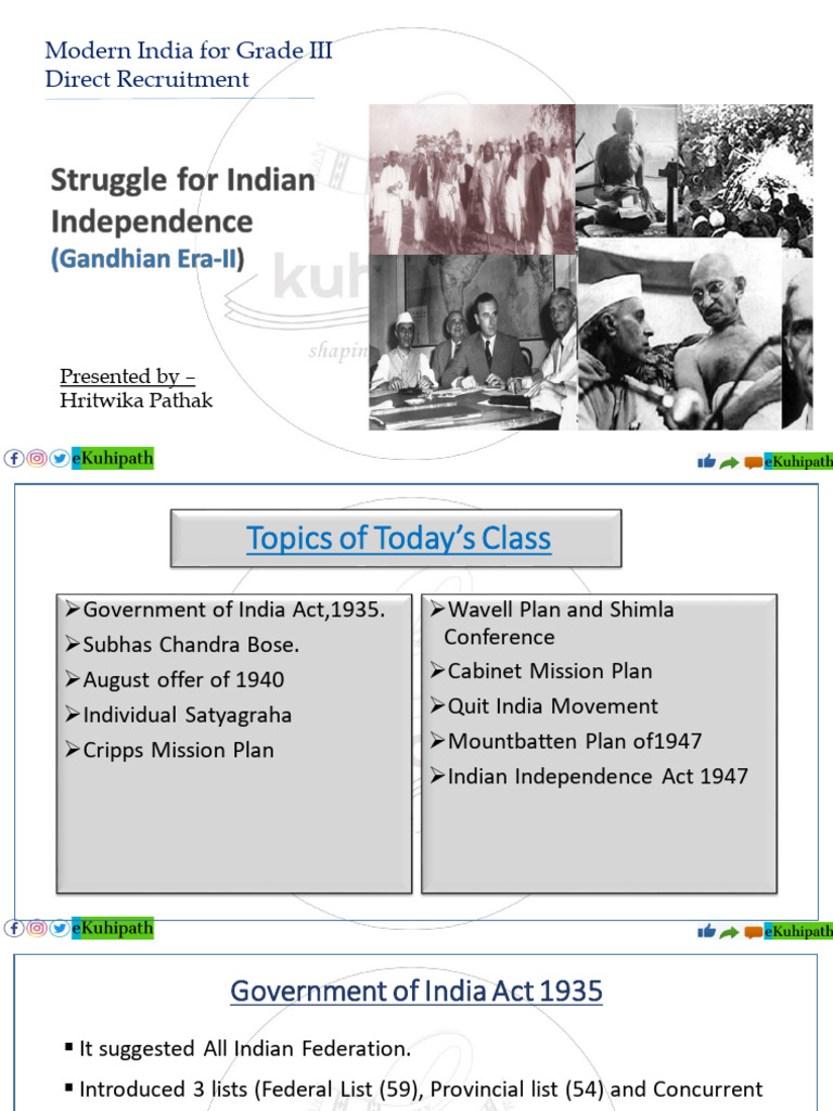 Modern India - Struggle For Indian Independence (Gandhian Era-II) | PDF ...