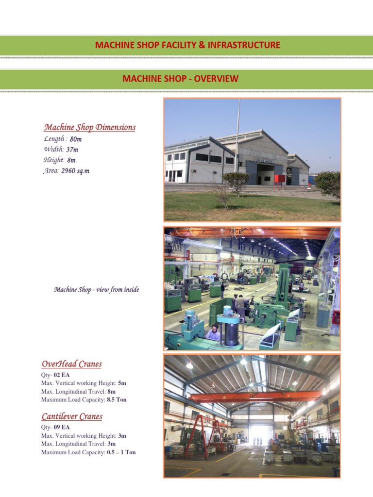 Machine Shop Facility Overview | PDF | Grinding (Abrasive Cutting) | Tools