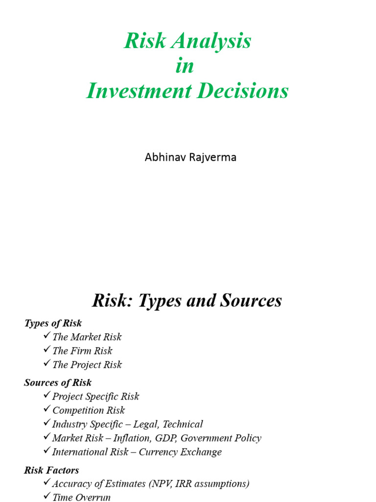 5.2 Capital Budgeting - Risk Analysis | PDF | Net Present Value ...