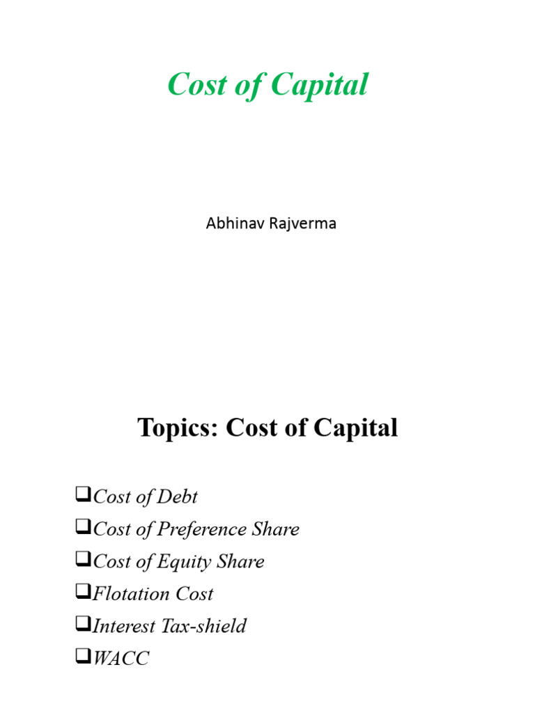 Cost of Capital | PDF | Cost Of Capital | Preferred Stock