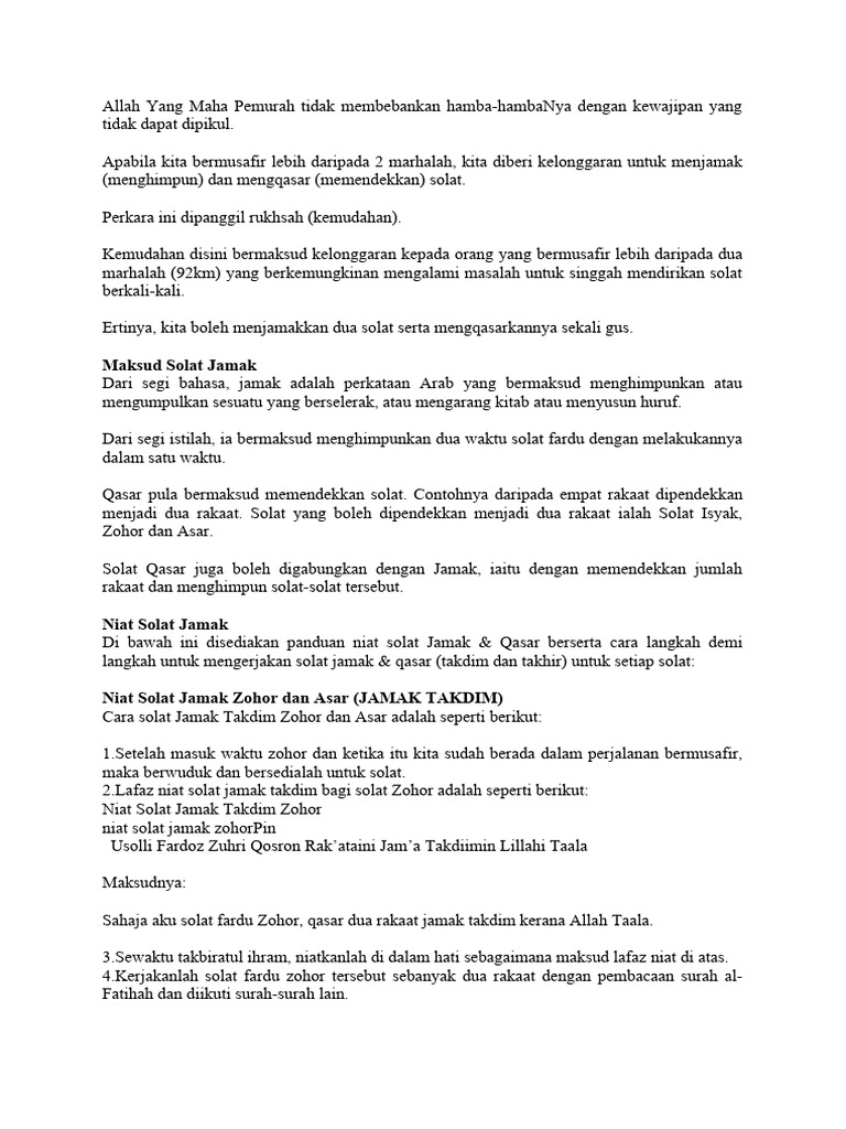 Solat Musafir | PDF