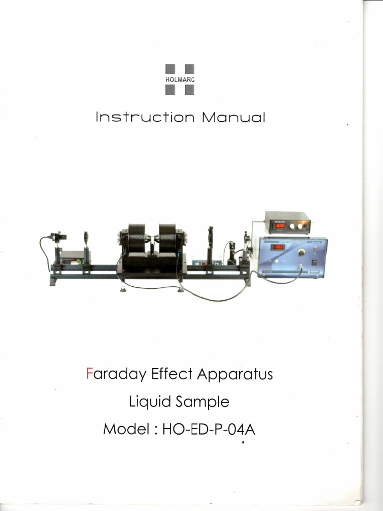 Faraday Effect Apparatus Model Ho Ed P 04a Pdf