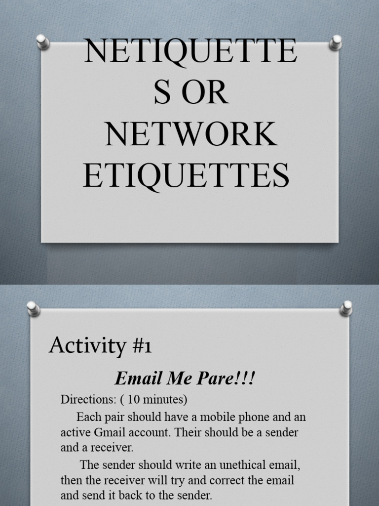 Netiquettes or Network Etiquettes | PDF | Privacy | Internet