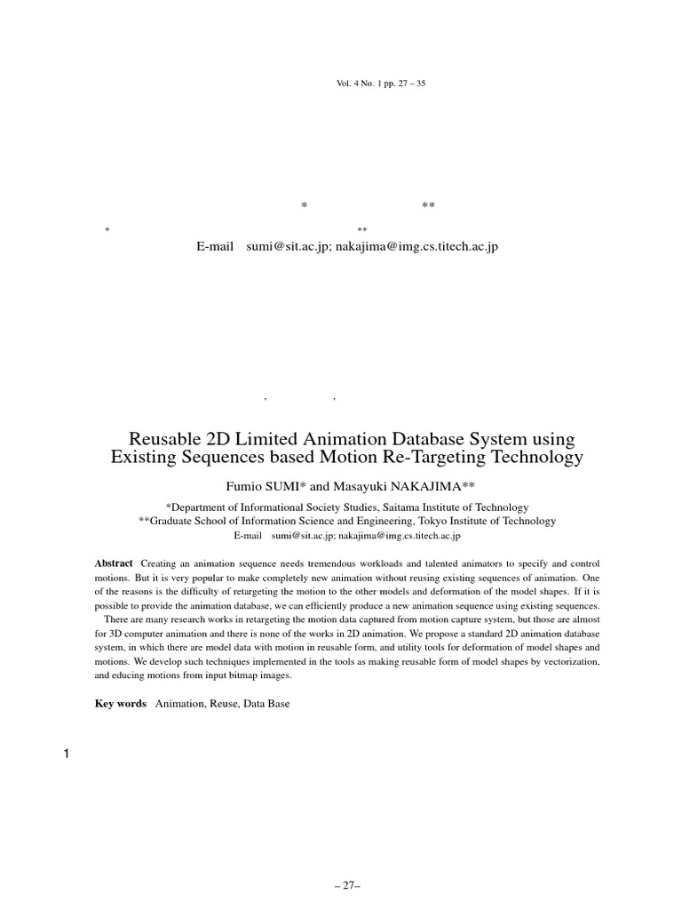 Reusable Animation Movement Sequences | PDF