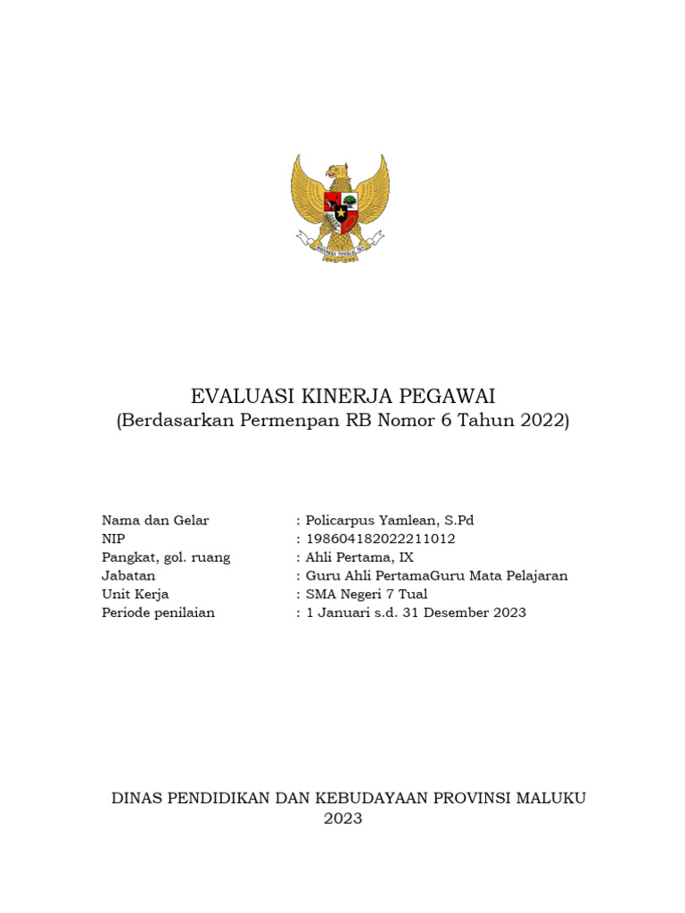 SKP - Policarpus Yamlean, S.PD - 2023 | PDF