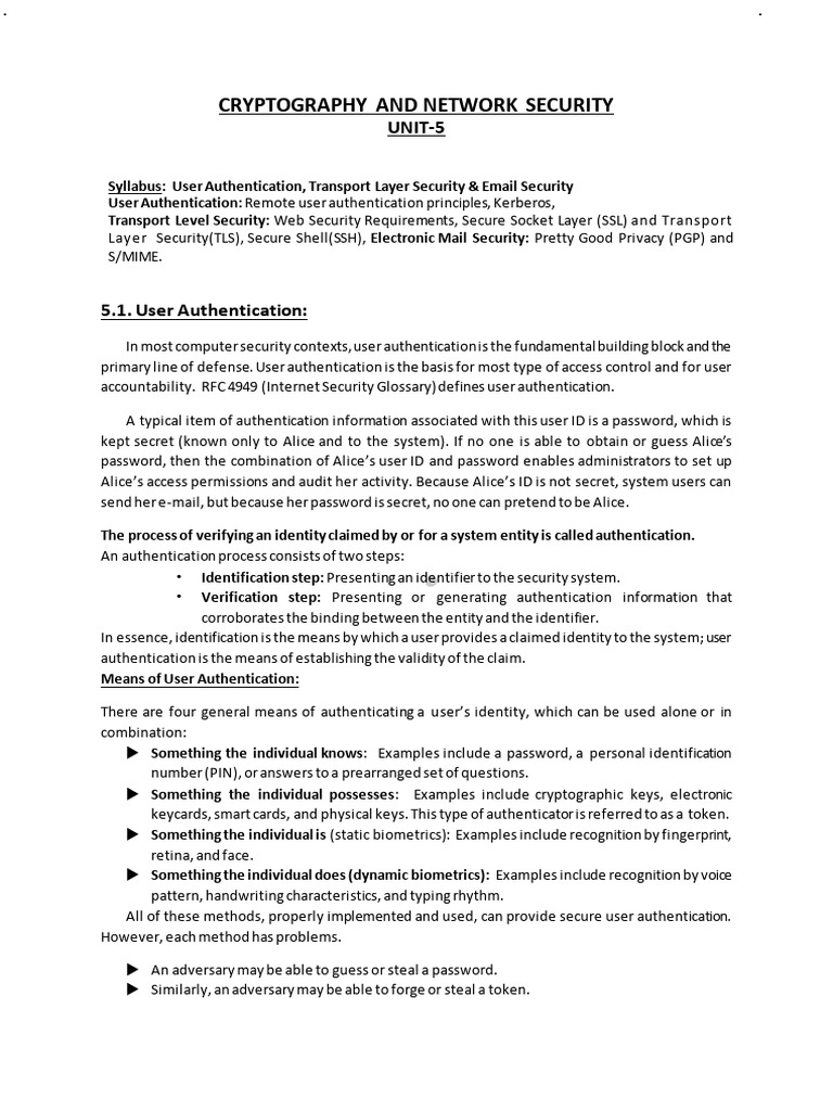 Unit 5 | PDF | Transport Layer Security | Secure Shell