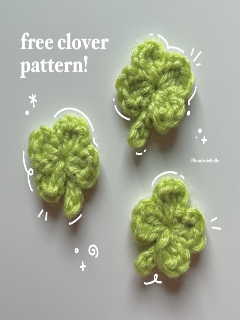 Crochet Lucky Clover Keychain Pattern | PDF | Crochet | Woven Fabrics