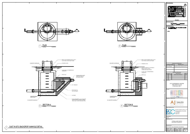 Cast-in-Situ Backdrop Manhole Detail | PDF | Civil Engineering