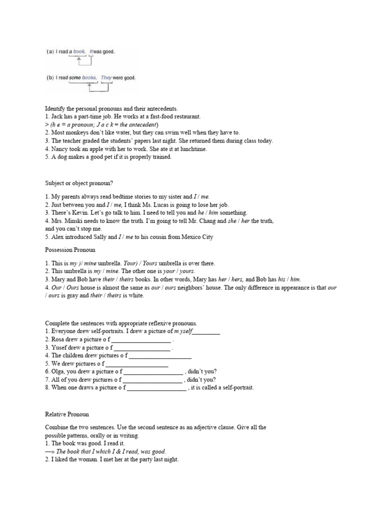 Pronouns | PDF | Pronoun | Syntax