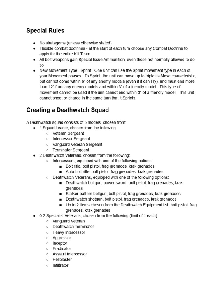 Deathwatch Kill Team Guide | PDF | Military