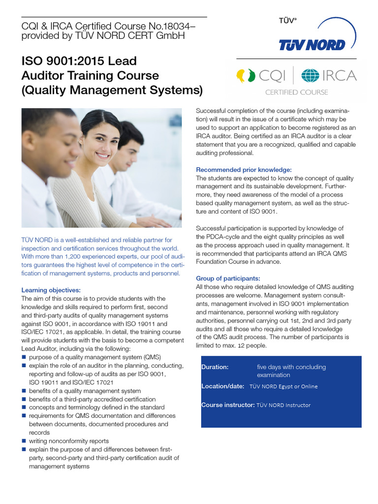 Irca Iso 9001-2015 Flyer | Download Free PDF | Iso 9000 | Quality ...