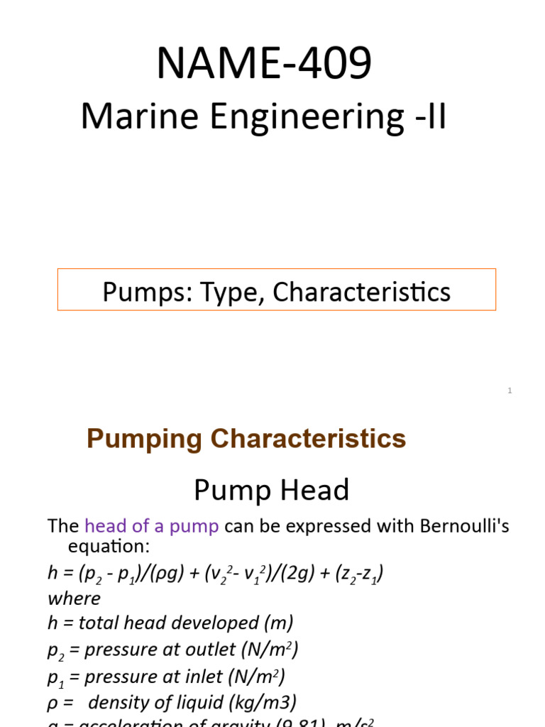 Lecture 5 - Pump Characteristics | PDF | Pump | Soft Matter