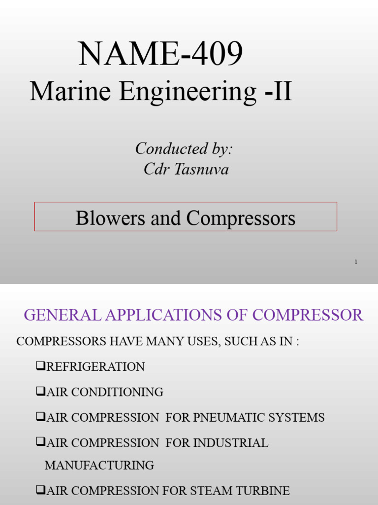 Lecture 7 - Compressor 2023 | PDF | Piston | Mechanical Engineering