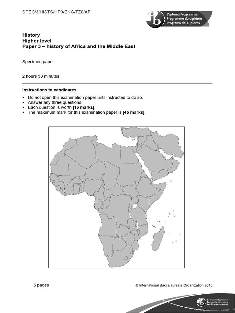 History HL Paper 3 History of Africa and The Middle East en | PDF