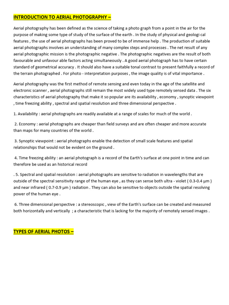 photogeology notes | PDF | Infrared | Aerial Photography
