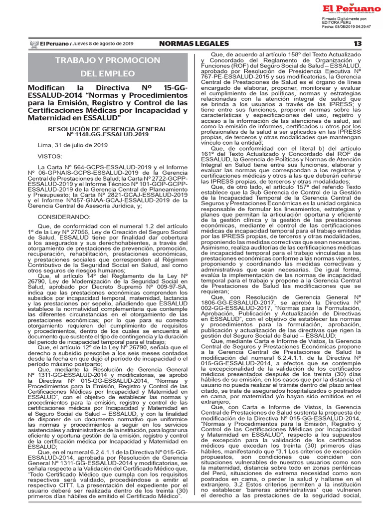 Publicacion Oficial - Diario Oficial El Peruano | PDF | Seguro | Bienestar