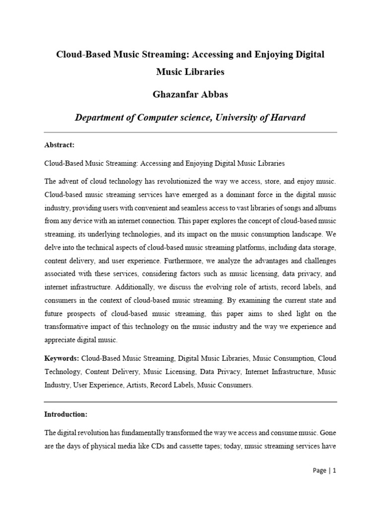 2.55Cloud-Based Music Streaming | PDF | Streaming Media | Cloud Computing
