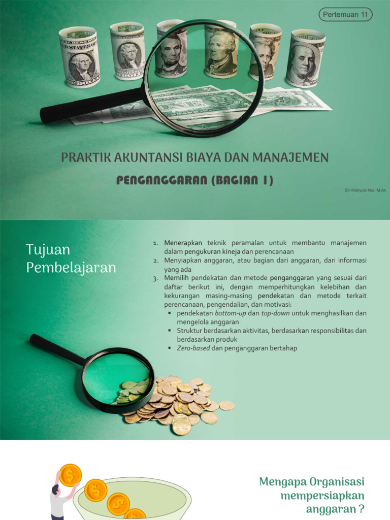 Pertemuan 11 Penganggaran (I) | PDF | Pengelolaan Keuangan & Uang