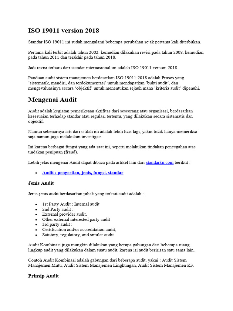 Ringkasan ISO 19011 Version 2018 Tambahan | PDF