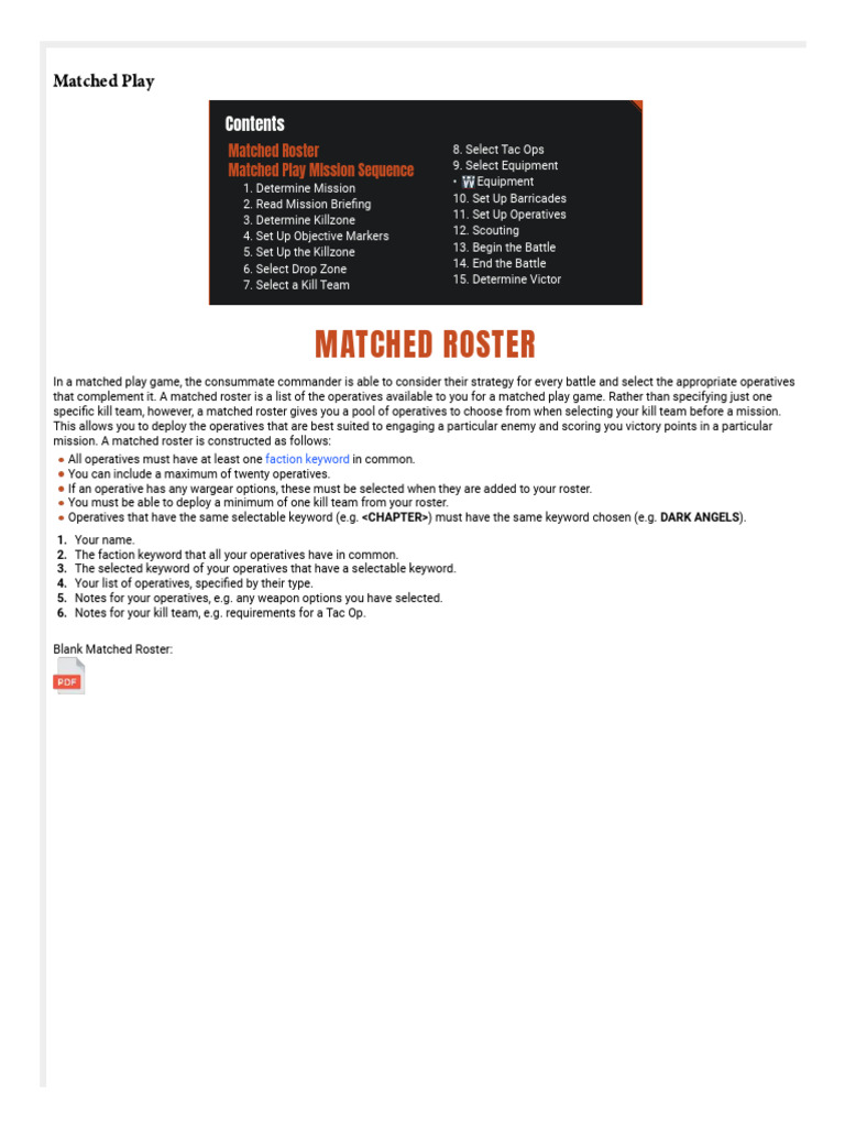 4 Matched Play Pdf Gaming Tabletop Games
