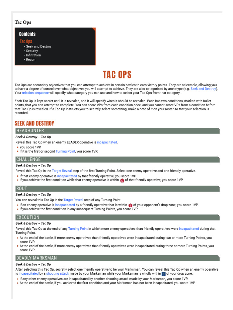 6 - Tac Ops | PDF | Reconnaissance | Military