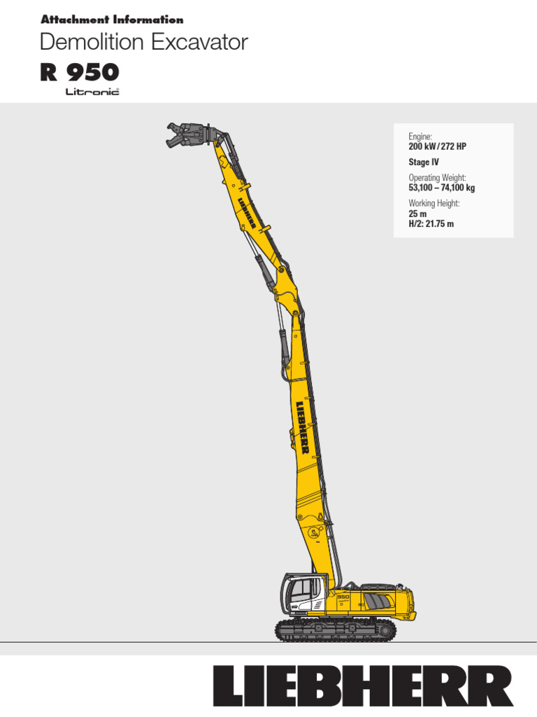 Liebherr Attachment Information R 950 Demolition | PDF | Engines ...