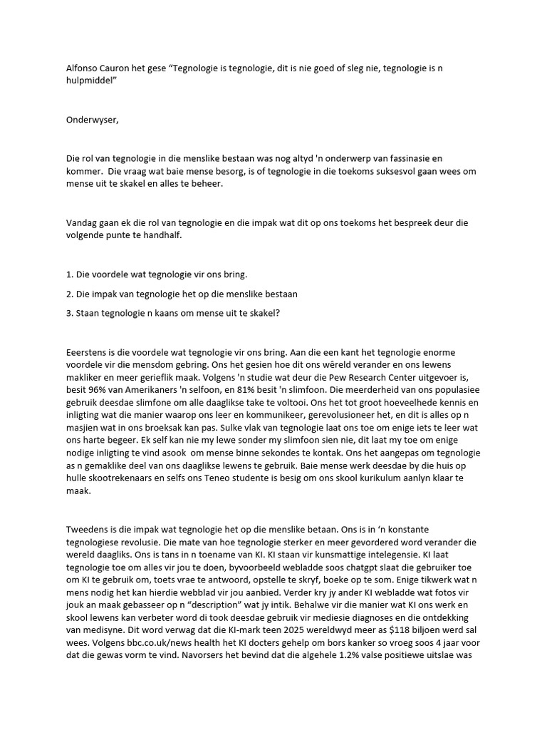 Afrikaans Toespraak | PDF