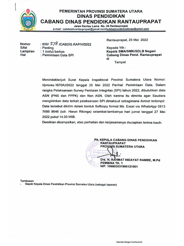 Data SPI Sekolah Negeri | PDF