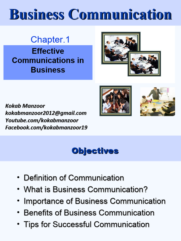 Chap 1 Effective Communication in Business | PDF | Communication | Job ...