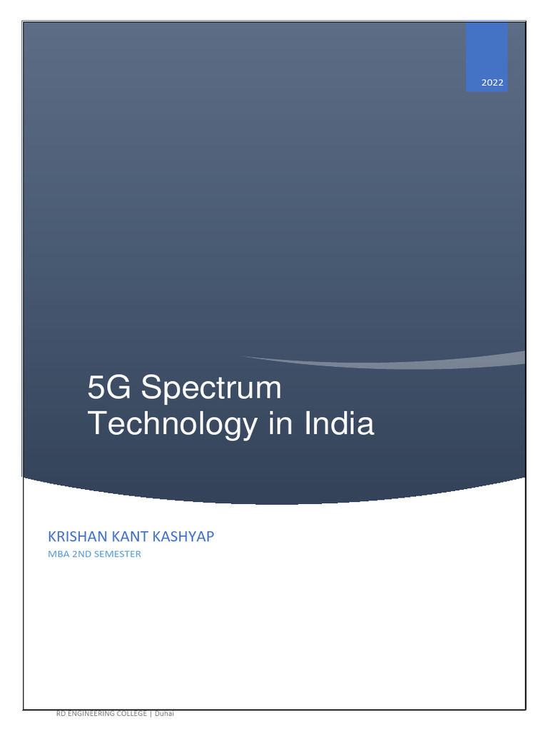 A Mini Project Report On 5g Spectrum | PDF | Computer Network | 4 G