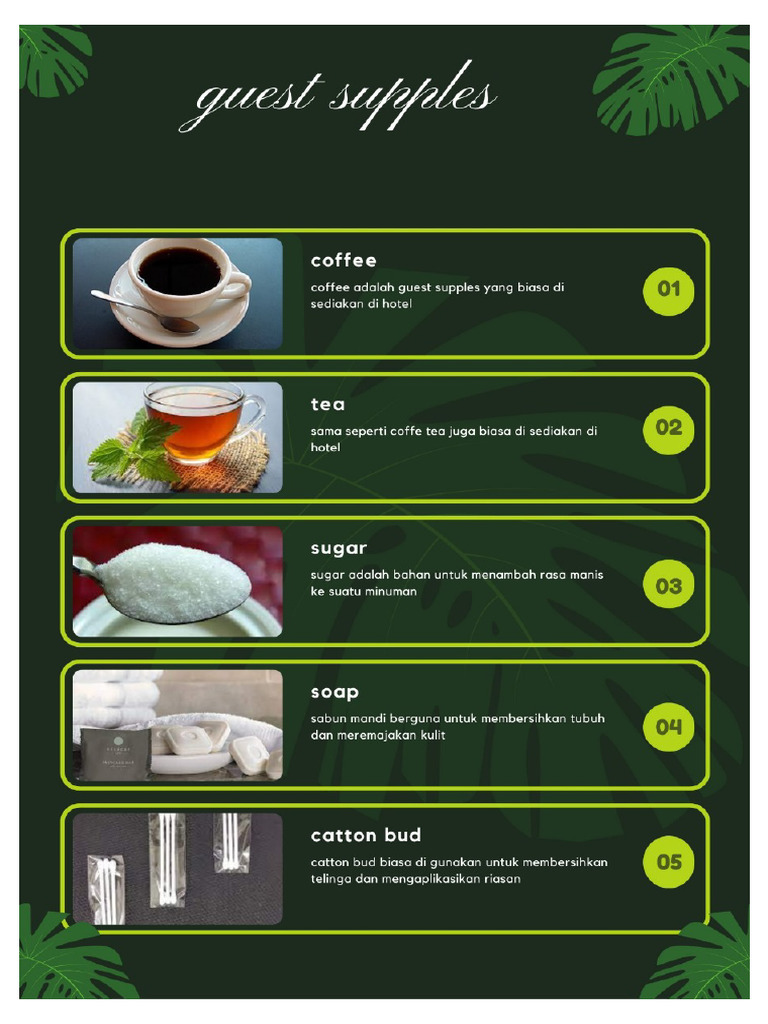 Guest Supples Dan Guest Amenities | PDF