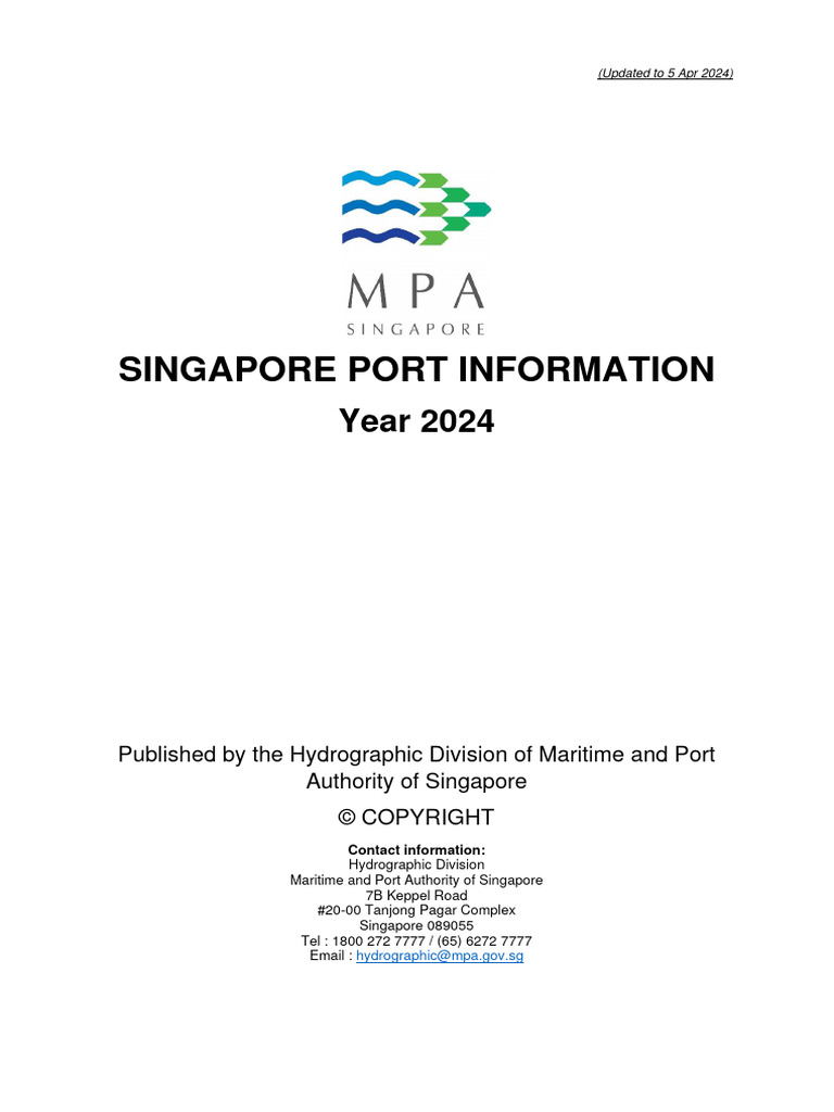 Singapore Port Information Year 2024 | PDF | Shipping | Navigation
